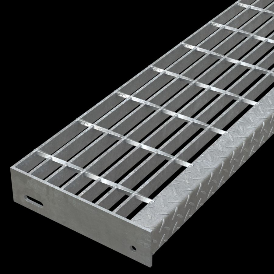 Bar Grating Stair Treads Galvanized 640131T1 McNICHOLS Bar Grating Stair Treads Galvanized 640131T1 McNICHOLS